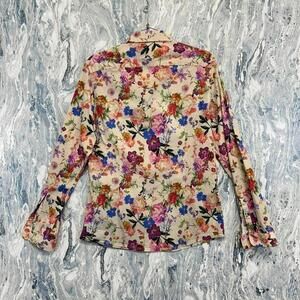 Tops | Vintage Indie Boho Floral Long Sleeve Buttonup Shirt M | Poshmark